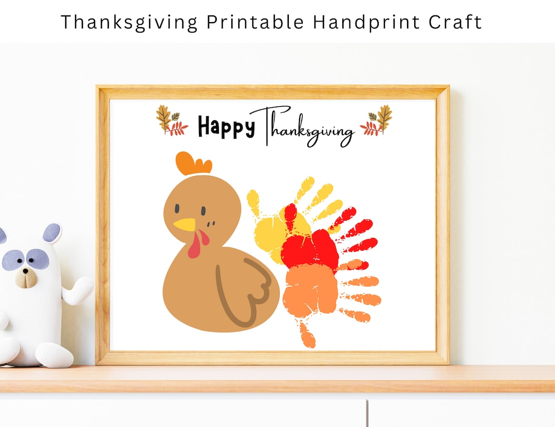 Printable Thanksgiving Handprint Activity | Turkey Handprint Art ...