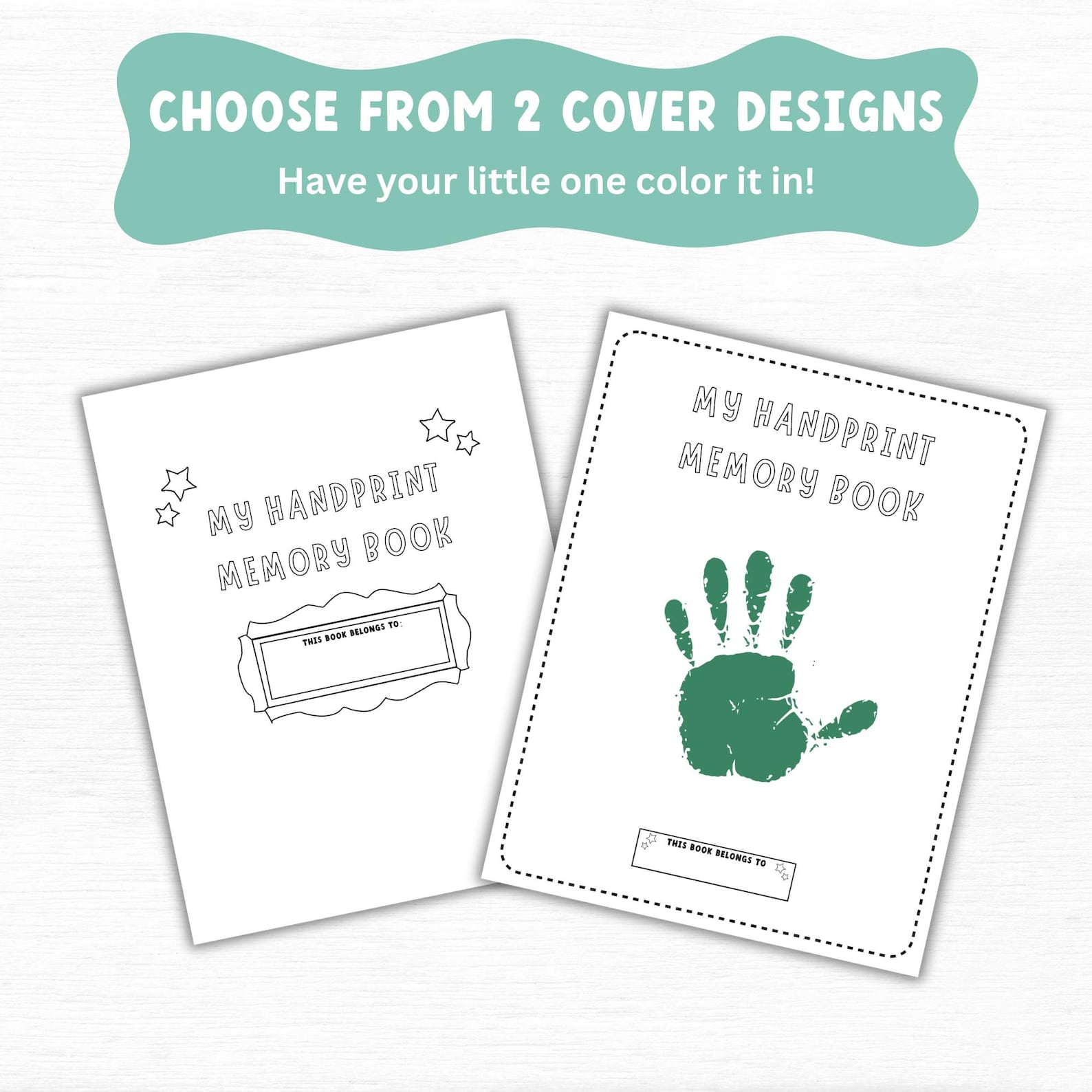 Handprint Monthly Memory Book | Handprint Art Keepsake | Toddler and ...