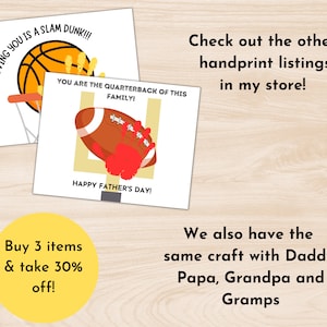 Father's Day Papa Handprint Craft | Printable Baseball Handprint Art ...