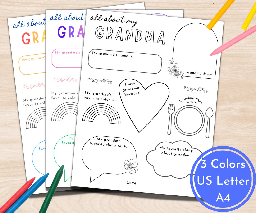 All About Grandma Mother's Day Keepsake | Printable All About Grandma ...