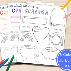 All About Grandma Mother's Day Keepsake | Printable All About Grandma ...