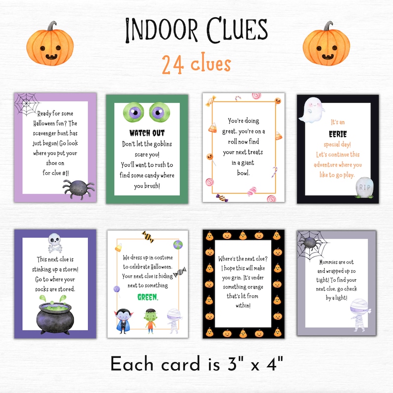 Indoor Halloween Scavenger Hunt for Kids | Printable Treasure Hunt ...