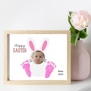 Easter Bunny Footprint Craft Printable | Baby First Easter Handprint ...