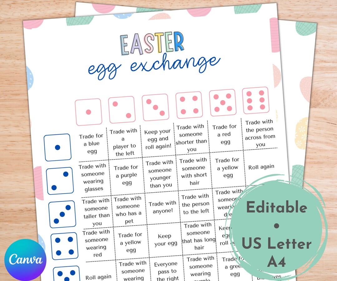 Easter Egg Exchange Dice Game | Family Game Night | Easter Activities ...