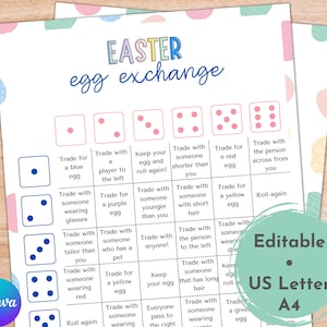 Easter Egg Exchange Dice Game | Family Game Night | Easter Activities ...