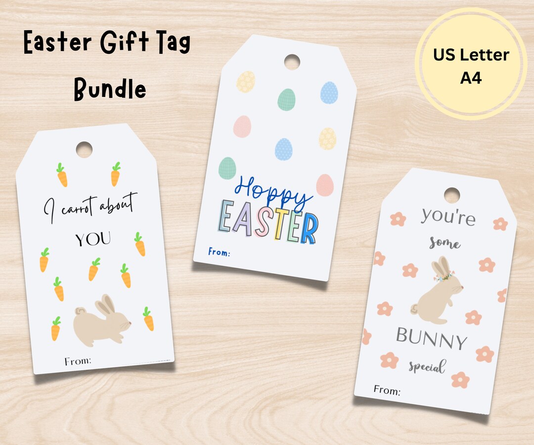 Printable Easter Gift Tag Bundle | Easter Basket Tag | Hoppy Easter Tag ...