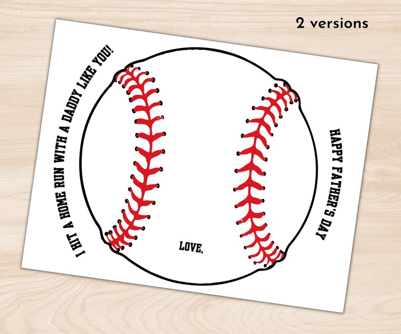 Father's Day Daddy Handprint Craft Printable Baseball - Etsy