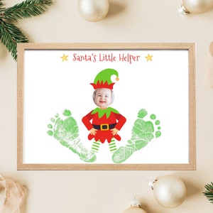 Elf Footprint Art | Baby's First Christmas Handprint Footprint Activity ...