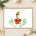 Elf Footprint Art Baby's First Christmas Handprint Footprint Activity ...