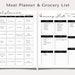 Minimalist Printable Weekly Meal Planner Printable Grocery List Menu ...
