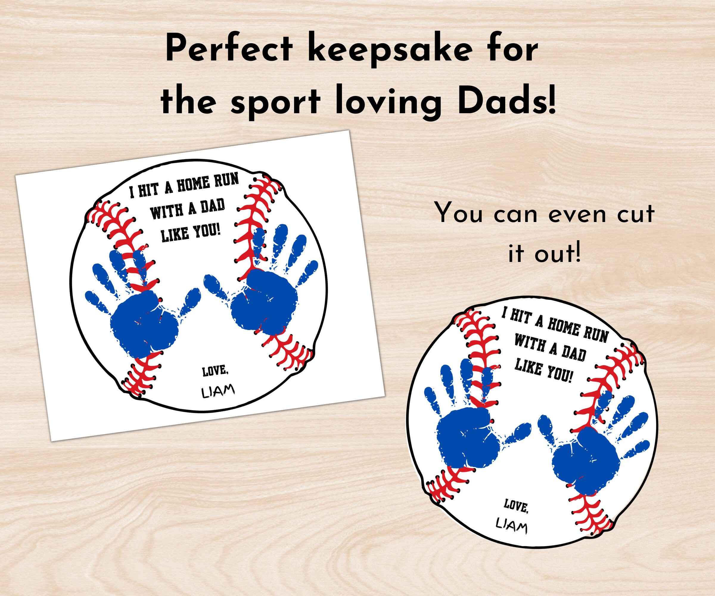 Father's Day Dad Handprint Craft Printable Baseball - Etsy