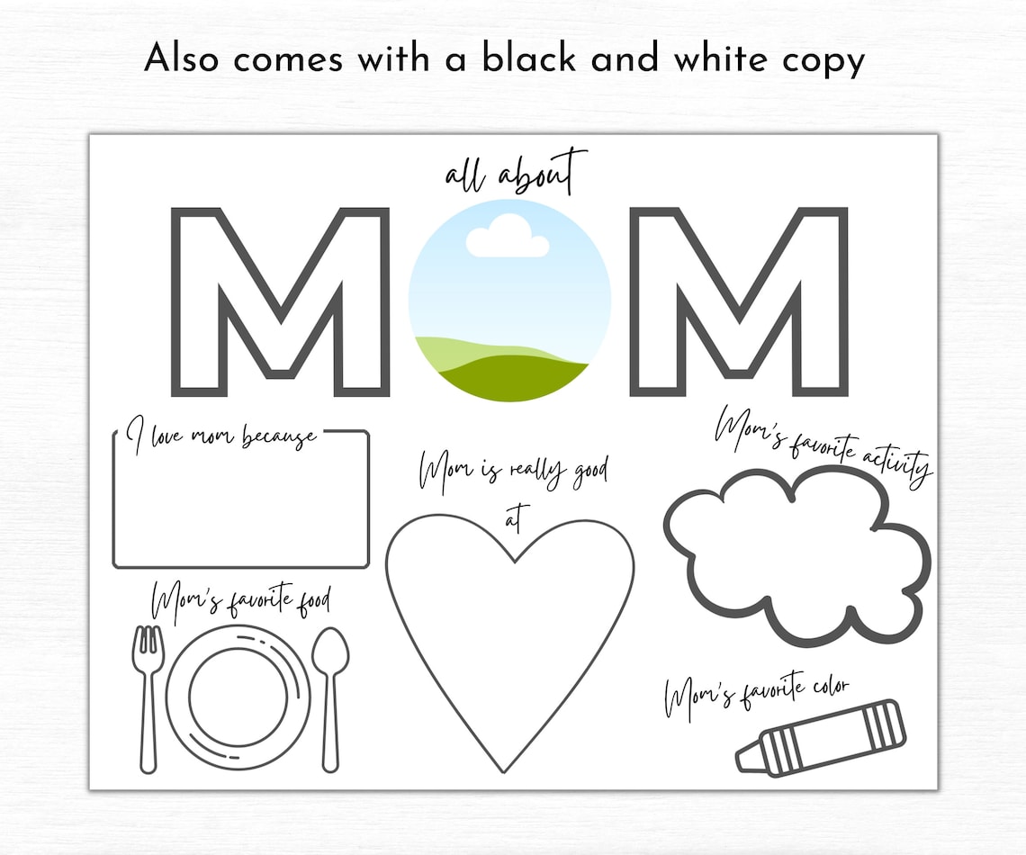 All About Mom Mother's Day Keepsake Printable All About - Etsy