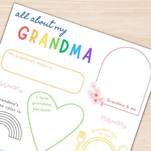 All About Grandma Mother's Day Keepsake | Printable All About Grandma ...