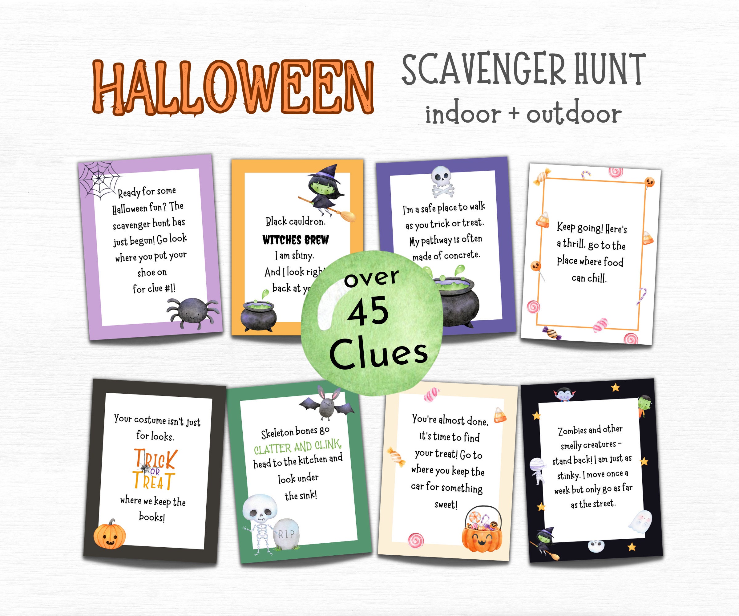 Halloween Scavenger Hunt for Kids Printable Treasure Hunt - Etsy