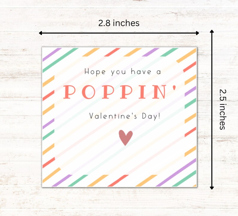 Pop It Valentine Gift Tags Printable Classroom Valentines - Etsy