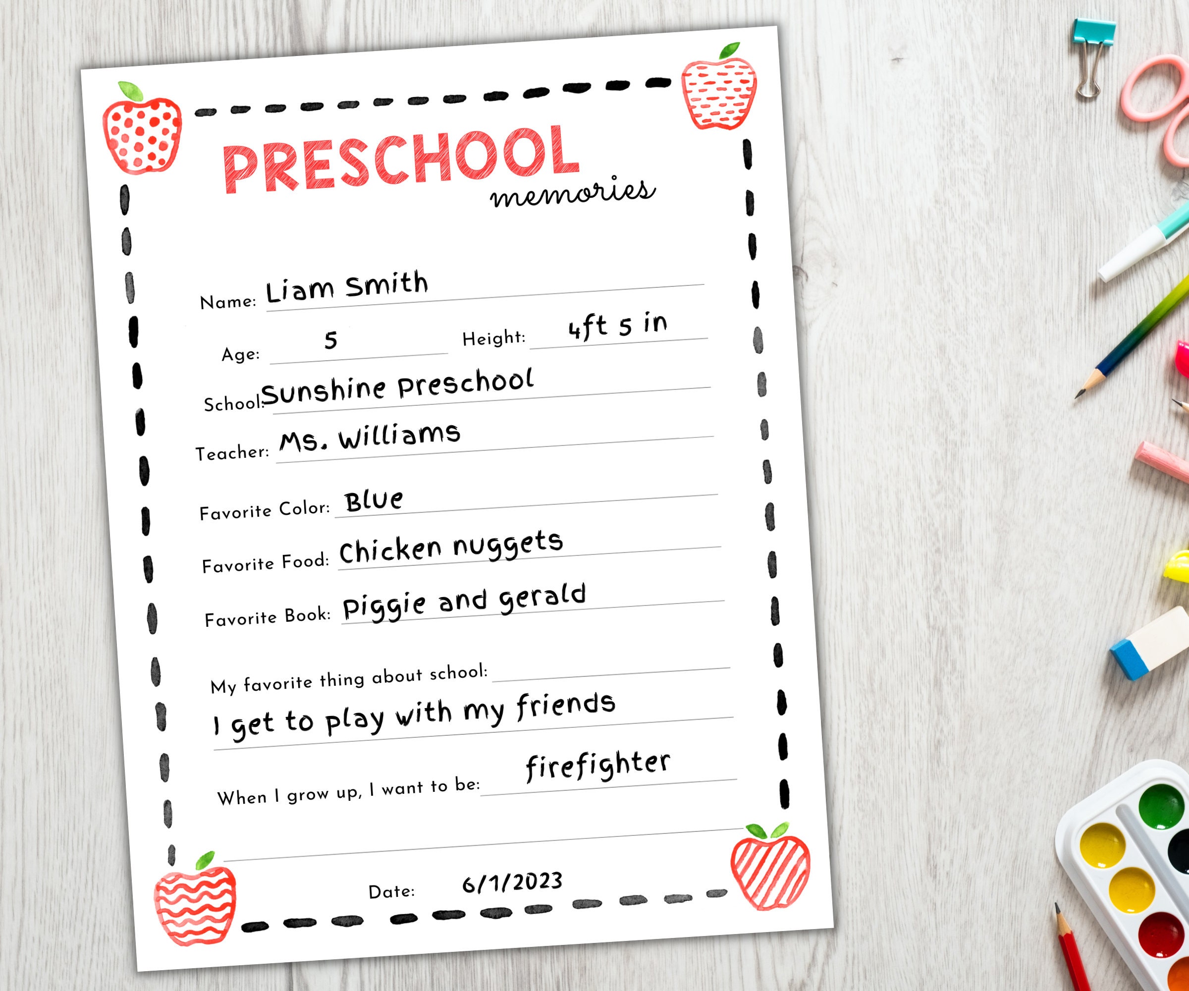 Preschool Graduation Keepsake School Memory Book Preschool - Etsy