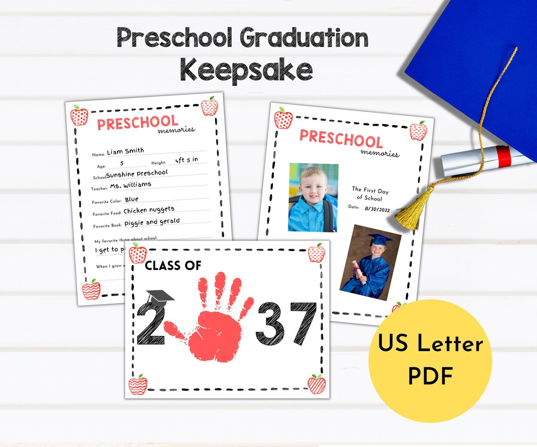 Preschool Graduation Keepsake School Memory Book Preschool Graduation ...