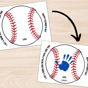 Father's Day Papa Handprint Craft | Printable Baseball Handprint Art ...