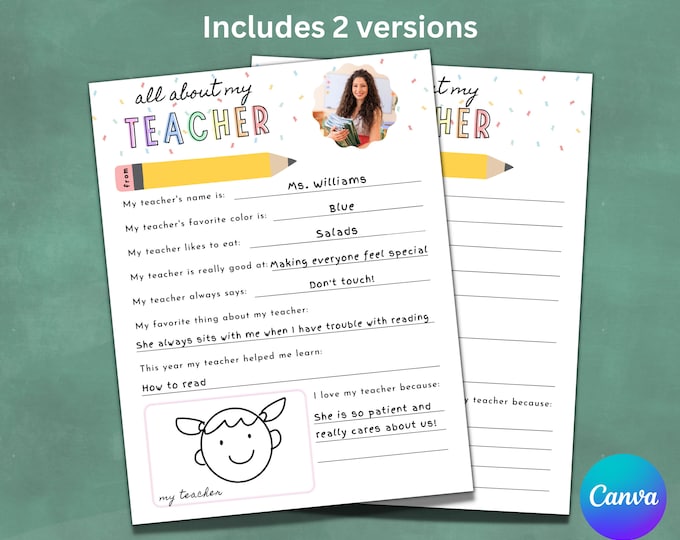 Teacher Appreciation Week Printable, Teacher Survey, Teacher Printable ...
