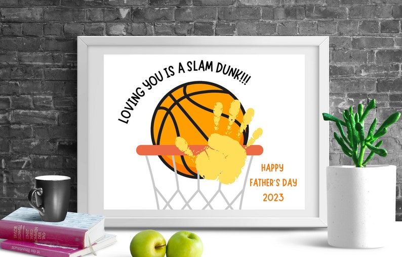 Father's Day Handprint Craft Printable Basketball Handprint Art First ...