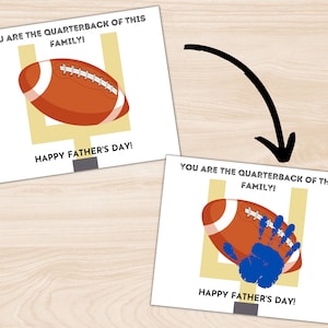 Father's Day Grandpa Handprint Craft | Printable Football Handprint Art ...