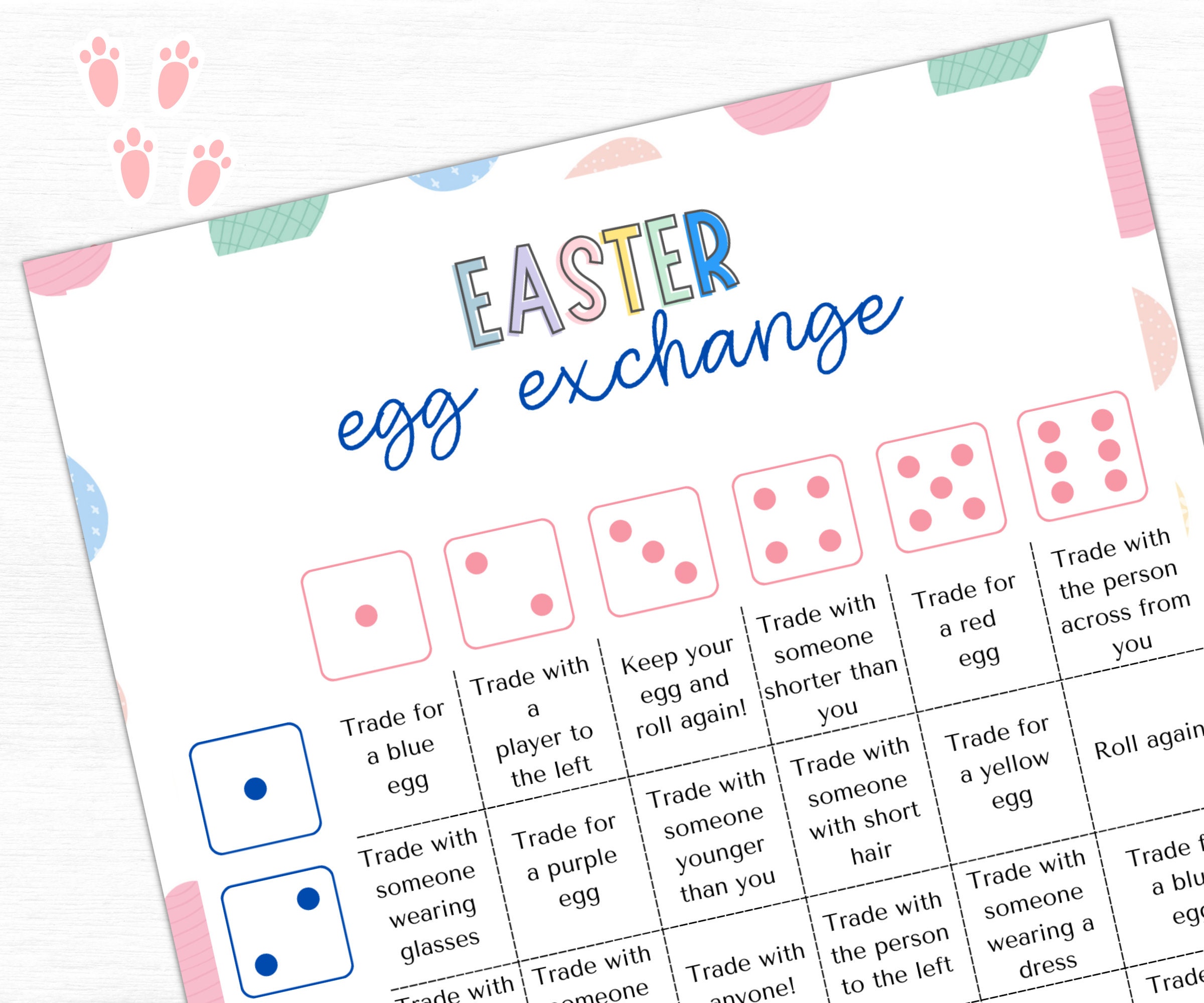 Easter Egg Exchange Dice Game Family Game Night Easter - Etsy