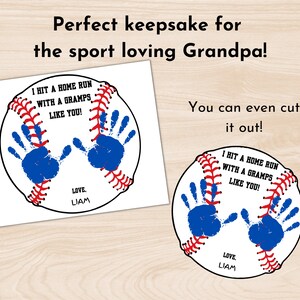 Father's Day Gramps Handprint Craft | Printable Baseball Handprint Art ...