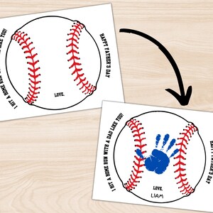 Father's Day Dad Handprint Craft | Printable Baseball Handprint Art ...