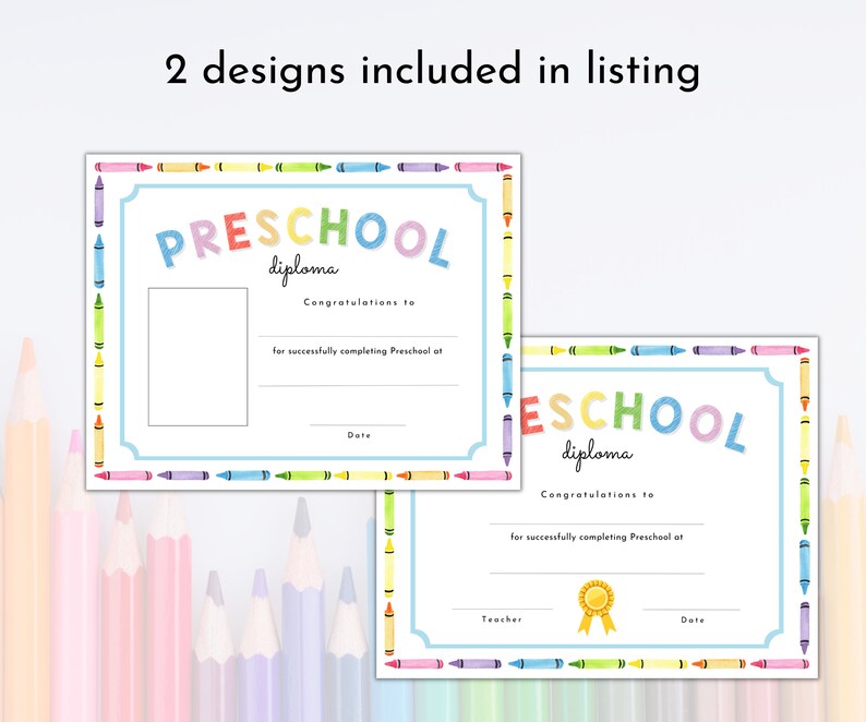 Printable Preschool Graduation Diploma | Preschool Certificate Editable ...