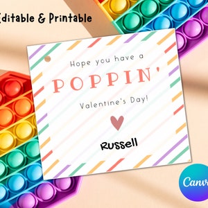 Pop It Valentine Gift Tags | Printable Classroom Valentines | Pop It ...
