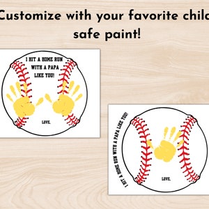 Father's Day Papa Handprint Craft | Printable Baseball Handprint Art ...