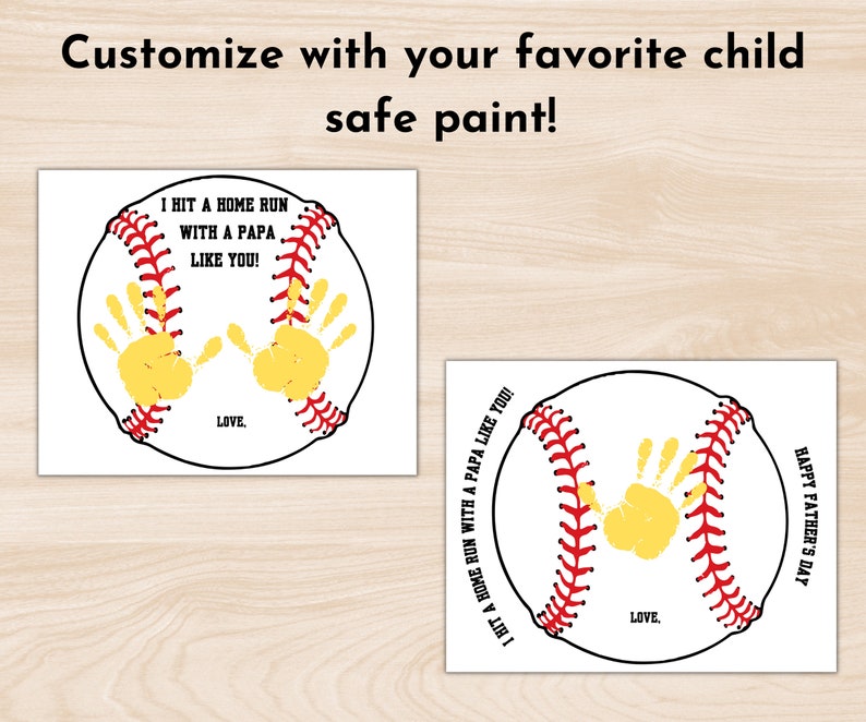 Father's Day Papa Handprint Craft | Printable Baseball Handprint Art ...