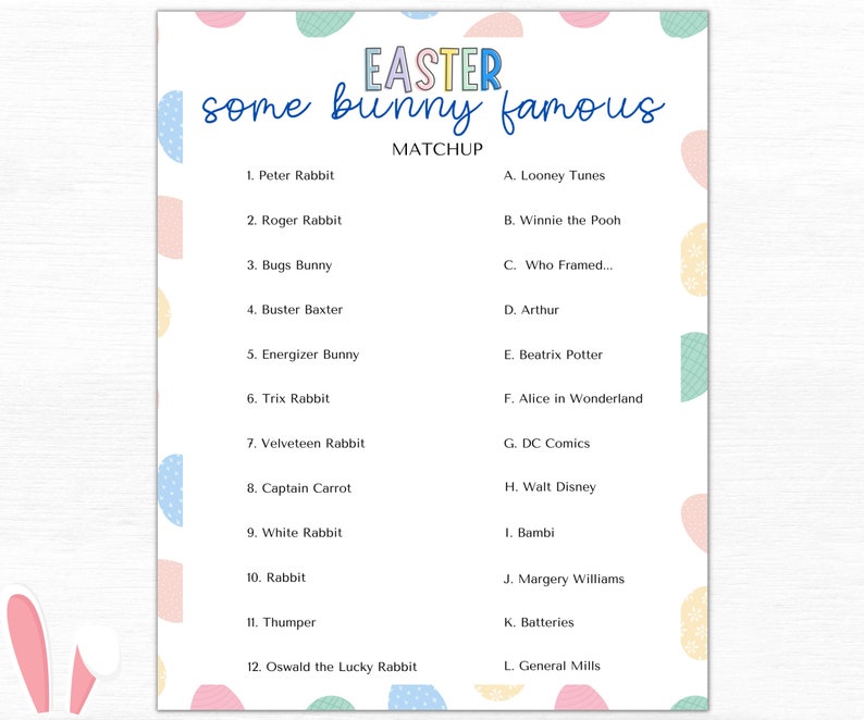 Easter Some Bunny Famous Party Game | Family Game Night | Easter ...