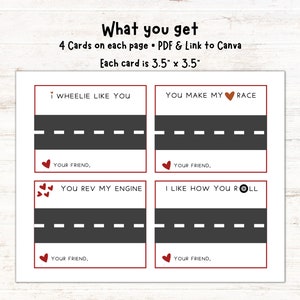 Printable Car Classroom Valentines | Boy Valentines | Race Car ...