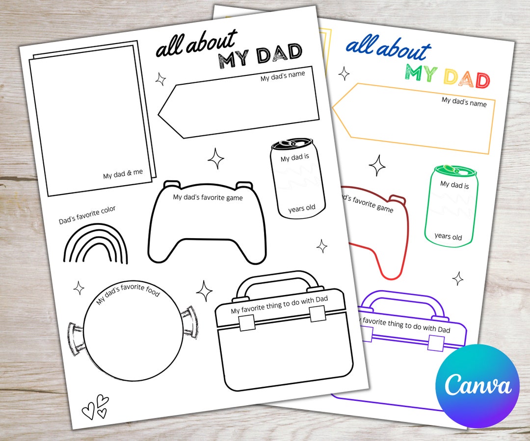 Father's Day All About My Dad Questionnaire | First Father's Day ...