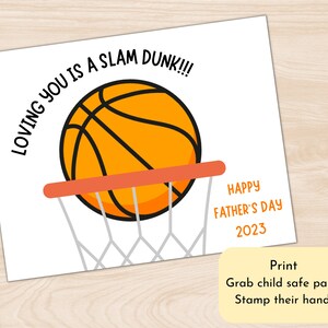 Father's Day Handprint Craft | Printable Basketball Handprint Art ...