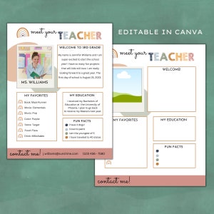 Meet the Teacher Editable Template | Back to School Template | Editable ...