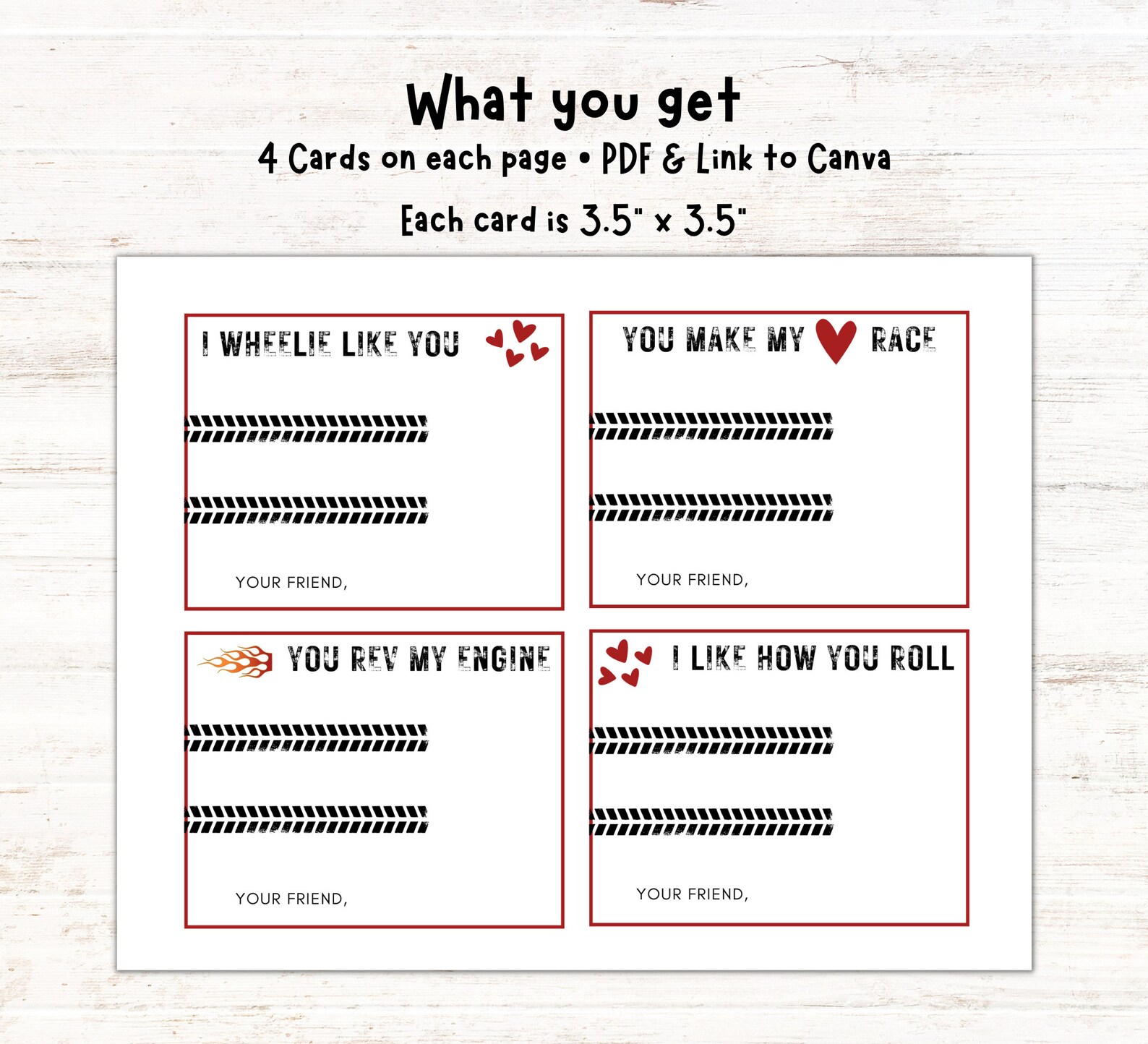 Printable Car Classroom Valentines Cards Boy Valentines Race Car ...