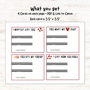 Printable Car Classroom Valentines Cards | Boy Valentines | Race Car ...