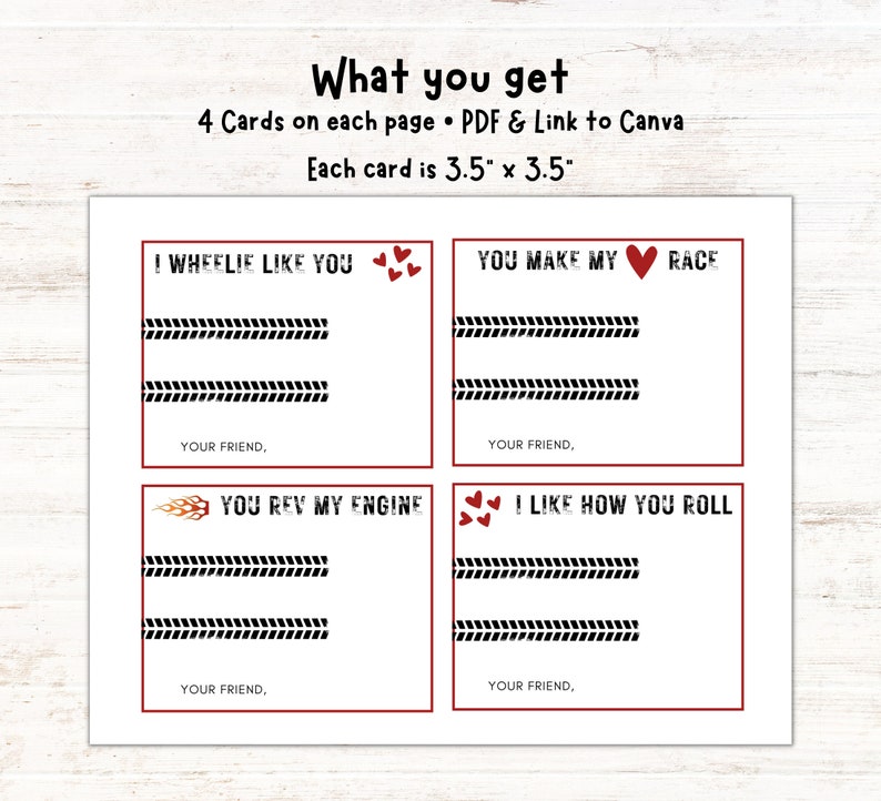 Printable Car Classroom Valentines Cards Boy Valentines Race Car ...