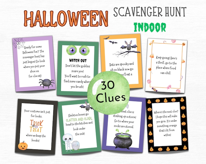 Find the Ghosts Scavenger Hunt for Kids, Preschool Halloween Party Game ...