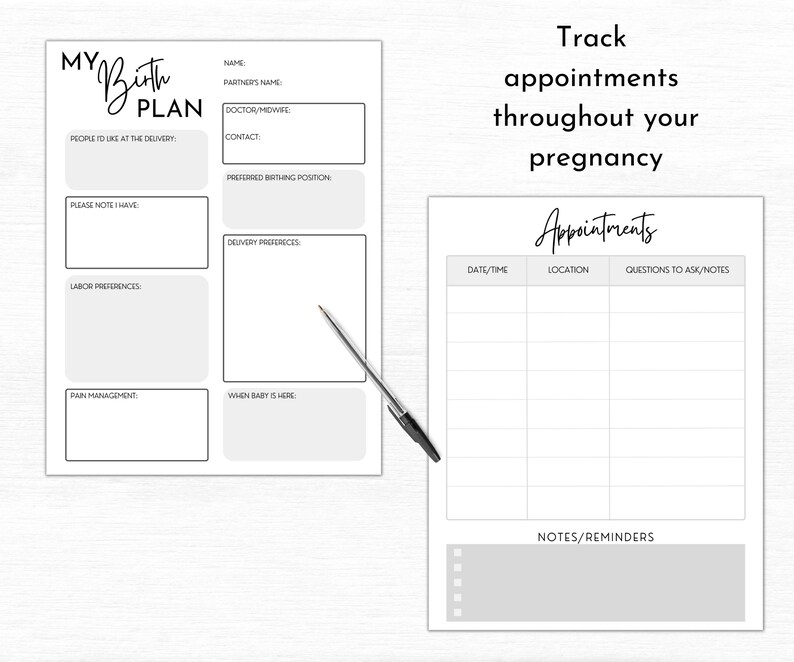 Pregnancy and Baby Checklist Bundle | Pregnancy Planner | Expecting Mom ...