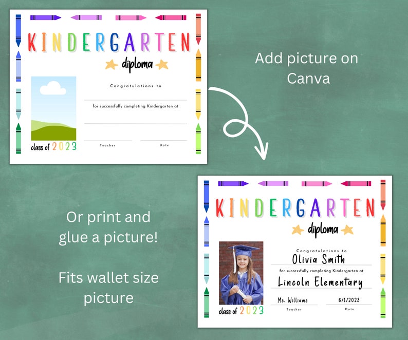 Printable Kindergarten Graduation Diploma Kindergarten Certificate ...