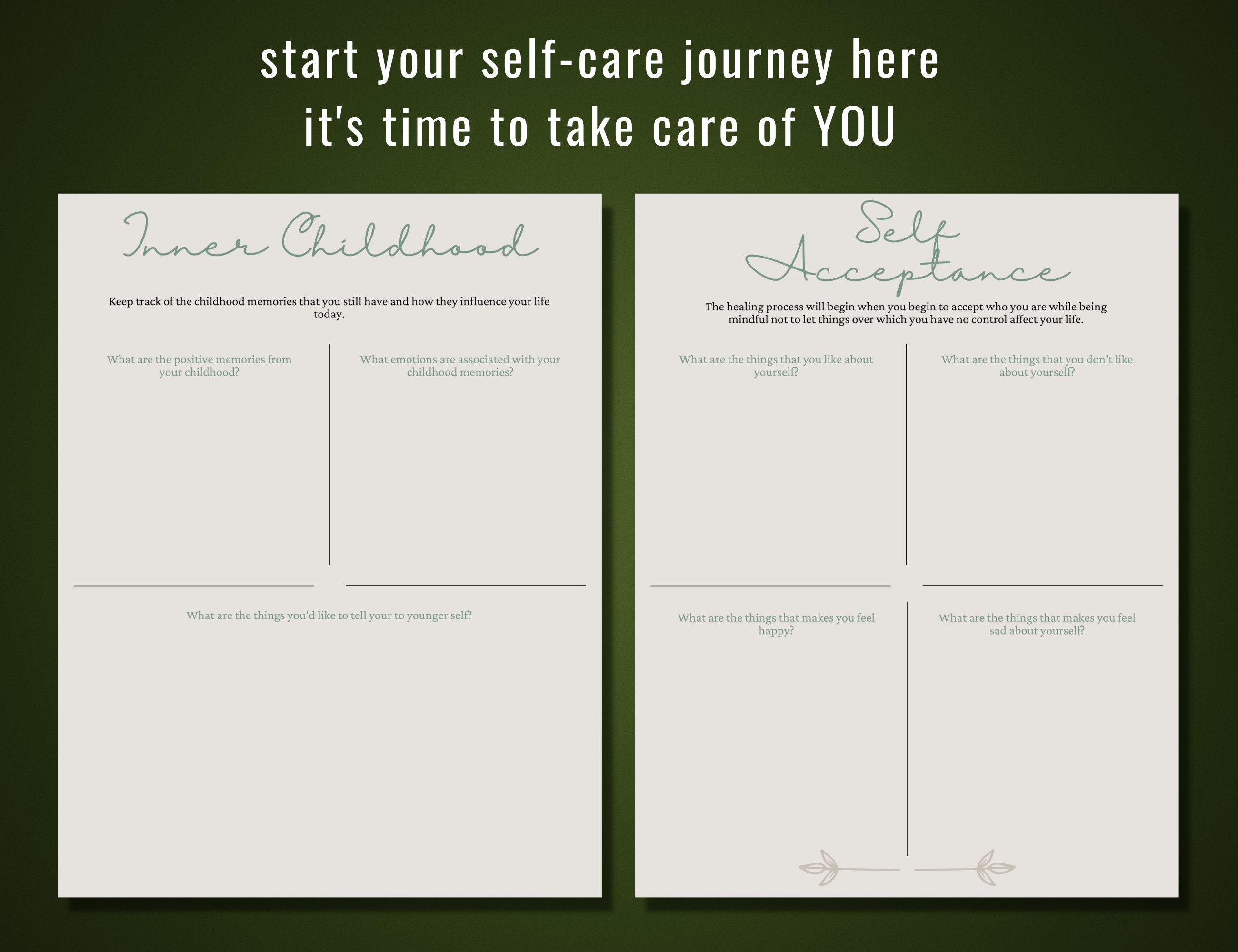 Self Care Journal Printable Wellness Planner Self Love - Etsy