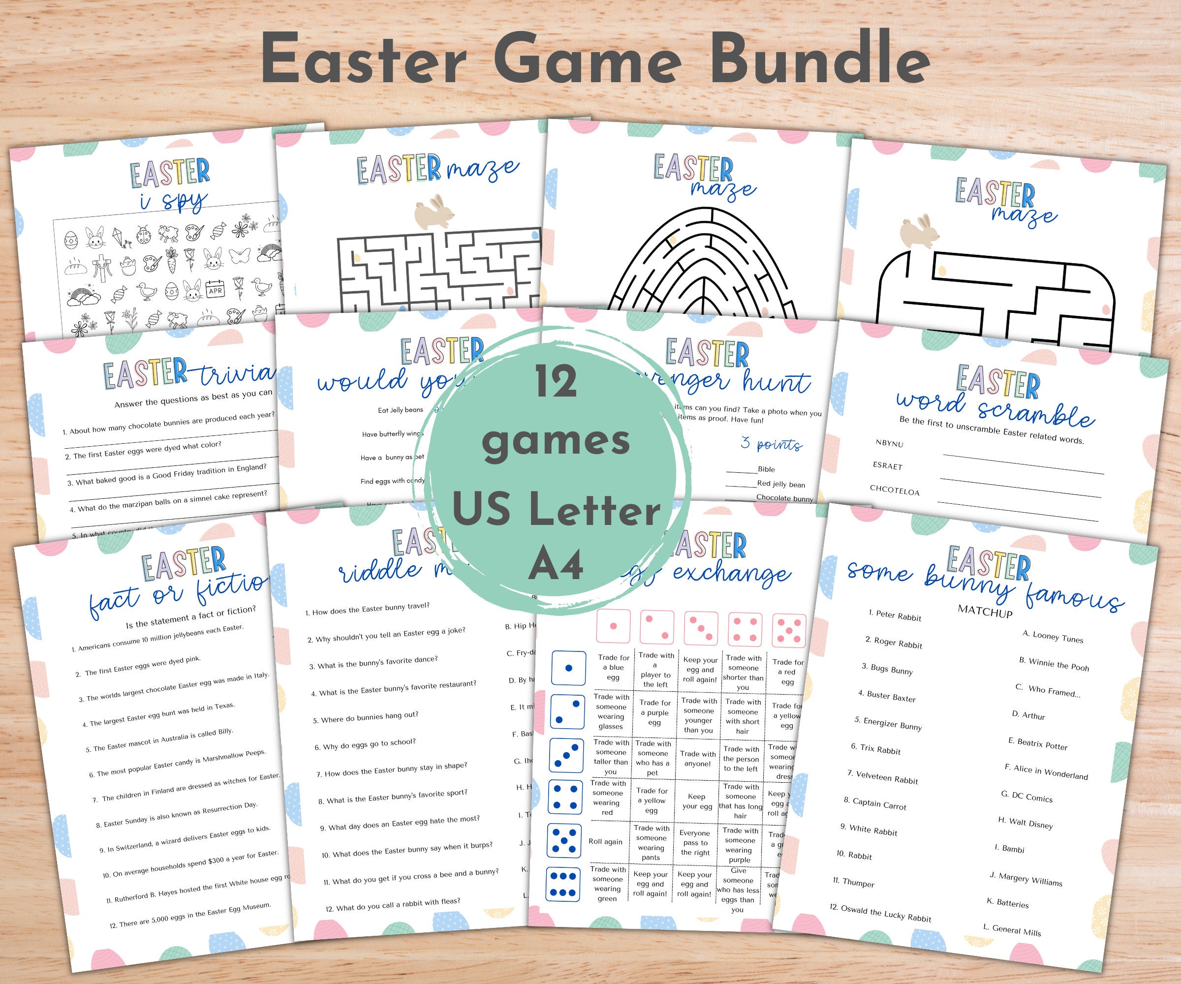 Printable Easter Party Game Bundle Family Game Night Easter Activities ...