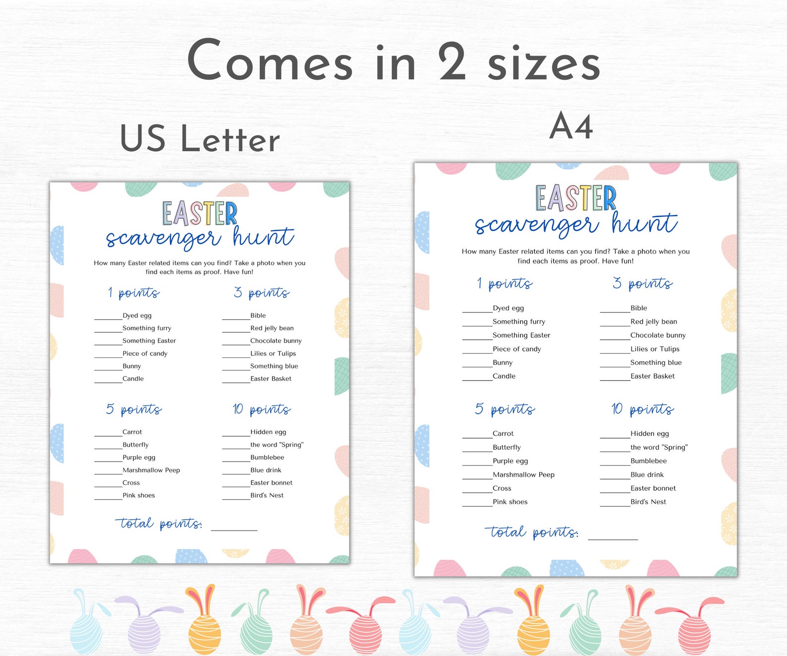 Printable Easter Scavenger Hunt Point Game Family Game Night Easter ...