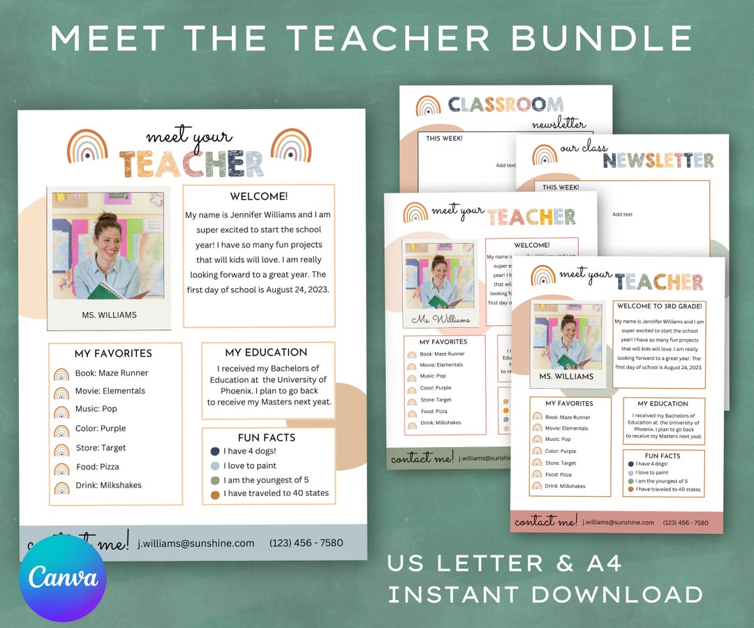 Meet the Teacher Editable Template Back to School Template - Etsy