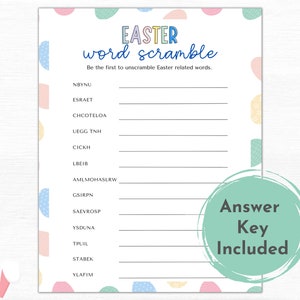 Printable Easter Word Scramble Game | Family Game Night | Easter ...