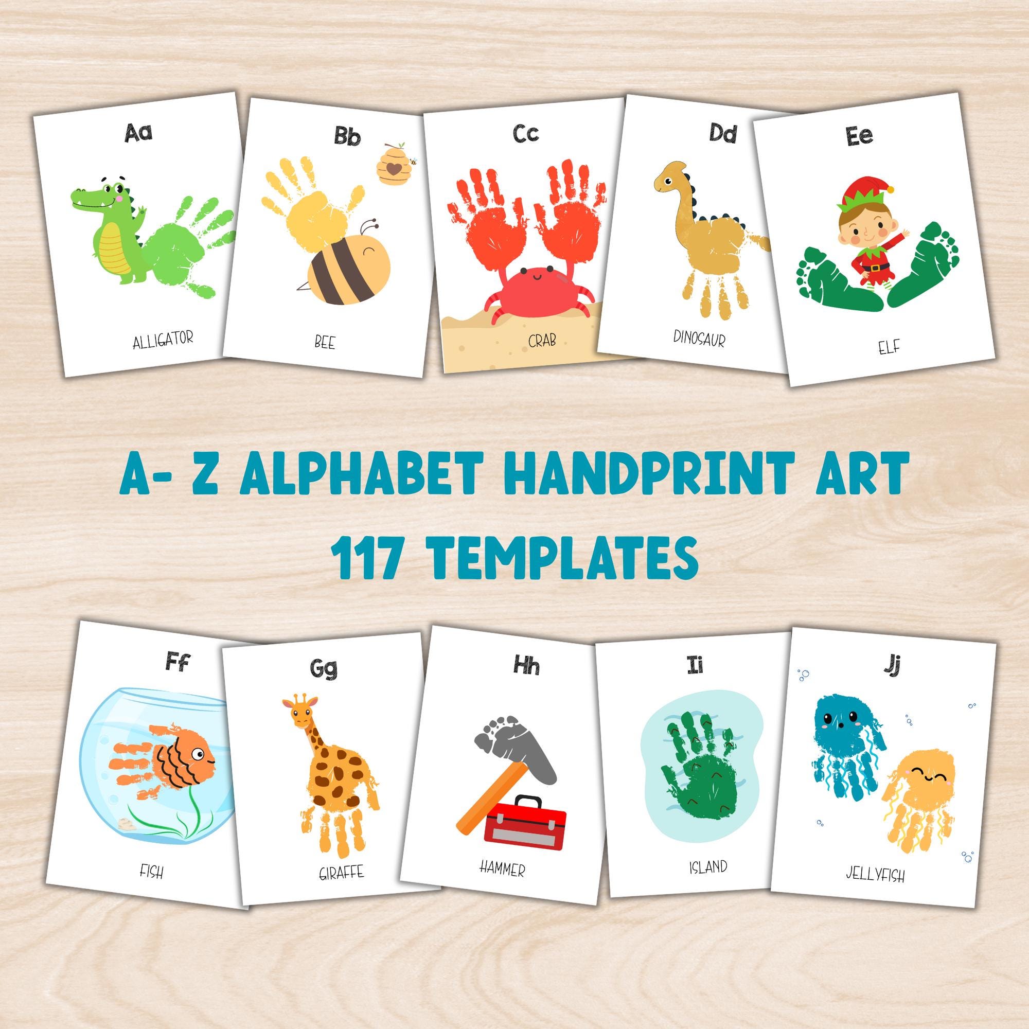 Alphabet Handprint Book | Handprint Art Keepsake | Toddler and ...