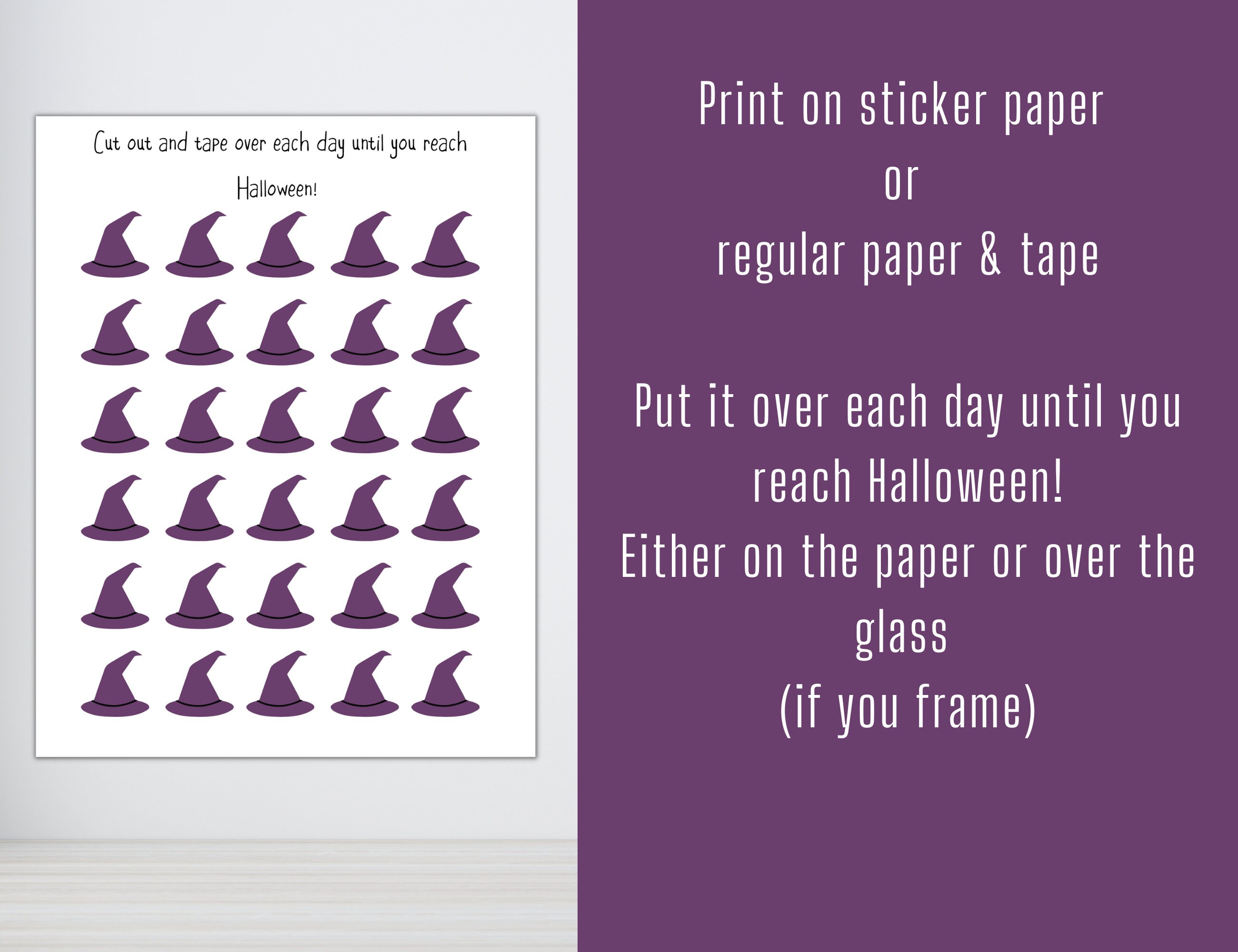 Halloween Countdown Printable Calendar Halloween Printable Wall Decor ...